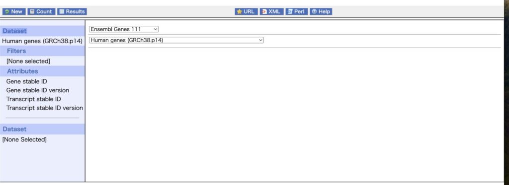 【BioMartの使い方】geneIDとtranscriptIDの対応表を作成する